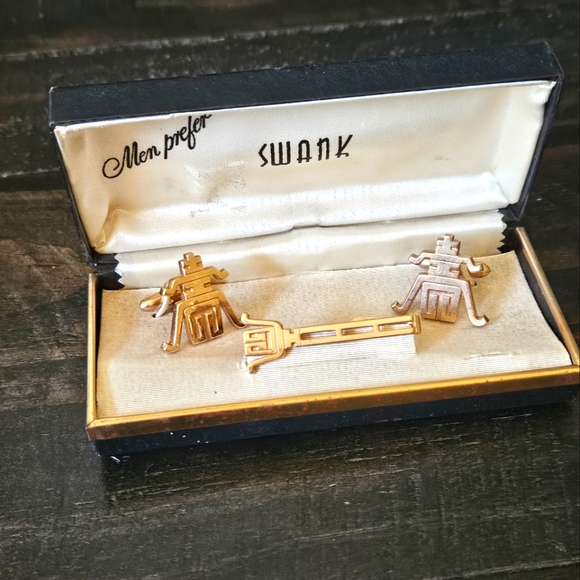 SWANK | Accessories | Vintage Swank Gold Key Design Cufflinks And Tie ...